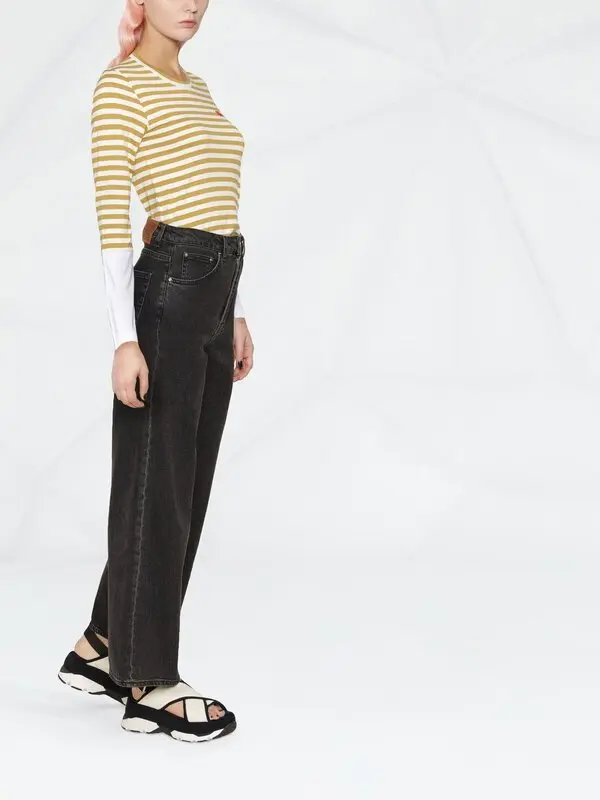 Play Comme Des Garcon Striped Long-sleeved T-shirt - Green