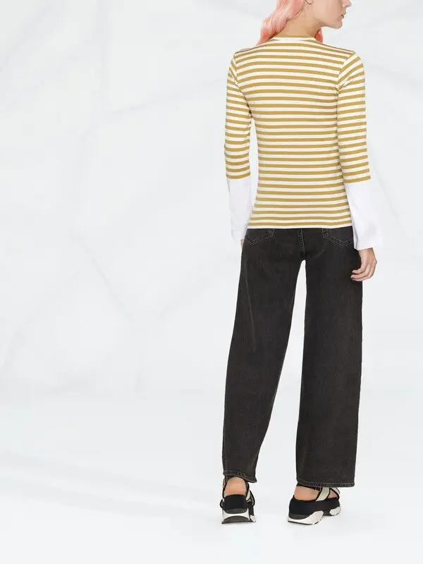 Play Comme Des Garcon Striped Long-sleeved T-shirt - Green
