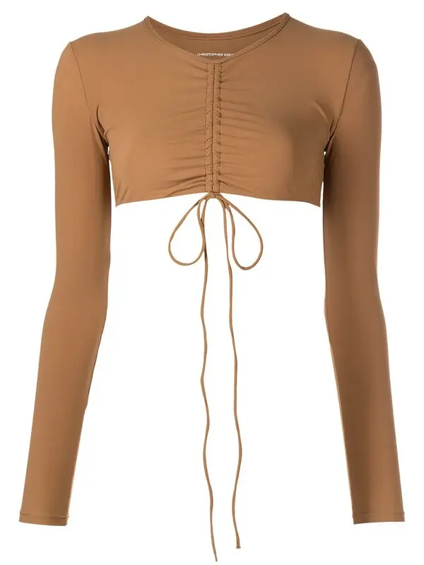 Christopher Esber Ruched Long-sleeve Top - Brown
