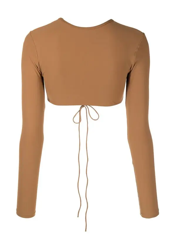 Christopher Esber Ruched Long-sleeve Top - Brown
