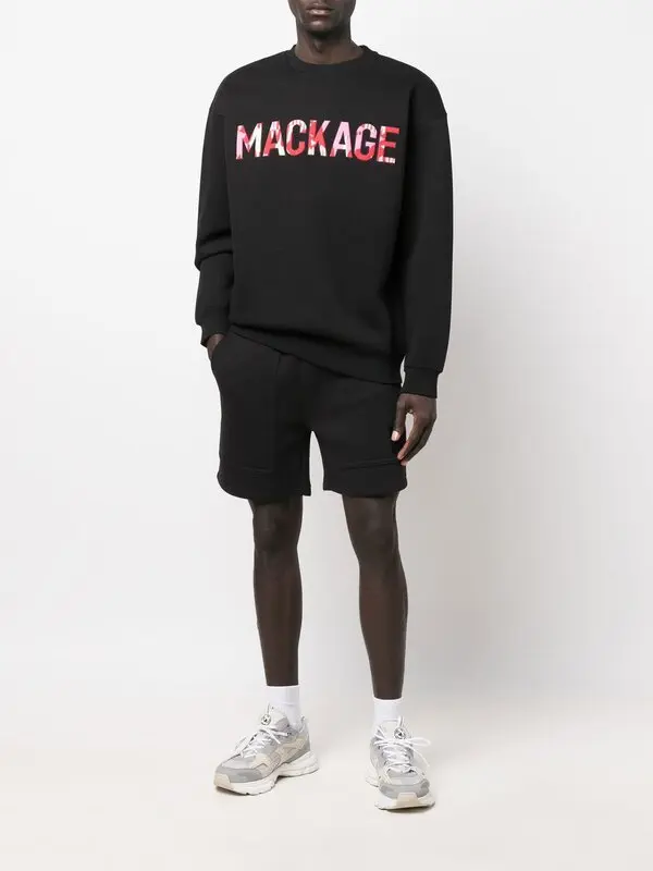 Mackage Logo-patch Drawstring Shorts - Black