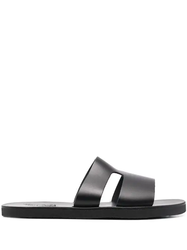 ANCIENT GREEK SANDALS Apteros Cut-out Slides - Black
