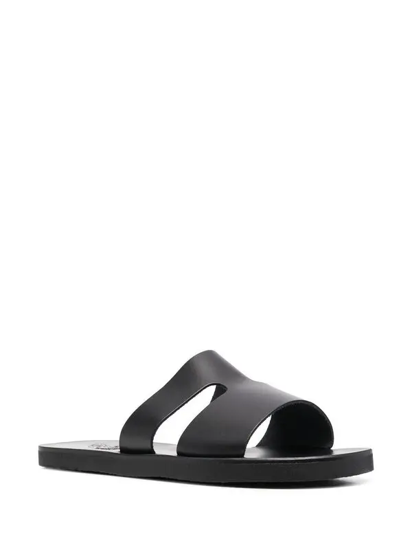 ANCIENT GREEK SANDALS Apteros Cut-out Slides - Black