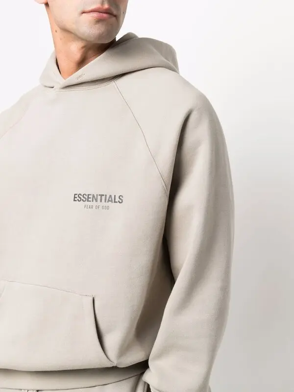 Fear Of God Logo-print Hoodie - Neutrals