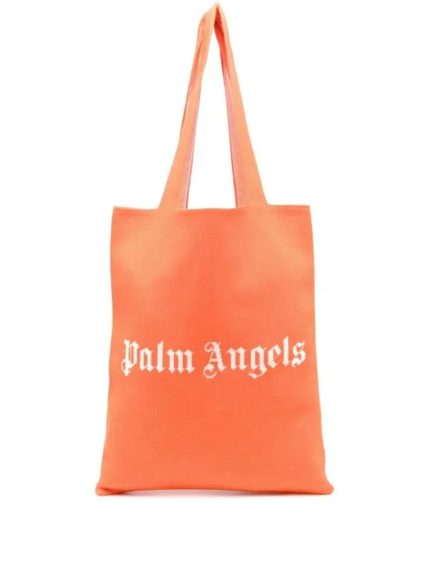 Palm Angels Logo Print Shopper - Orange