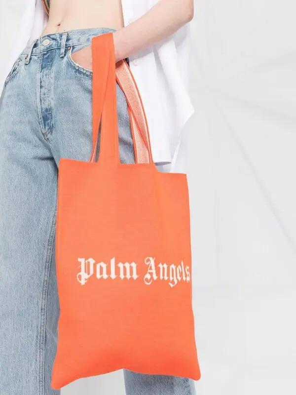 Palm Angels Logo Print Shopper - Orange