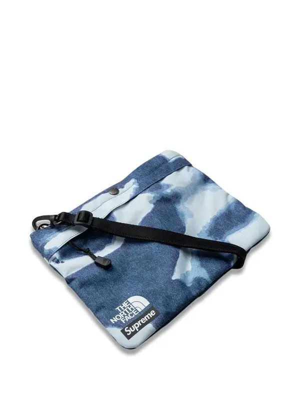 Supreme X The North Face Bleached Denim Print Shoulder Bag - Blue