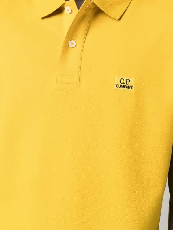 C.P. COMPANY Logo-patch Polo Shirt - Yellow