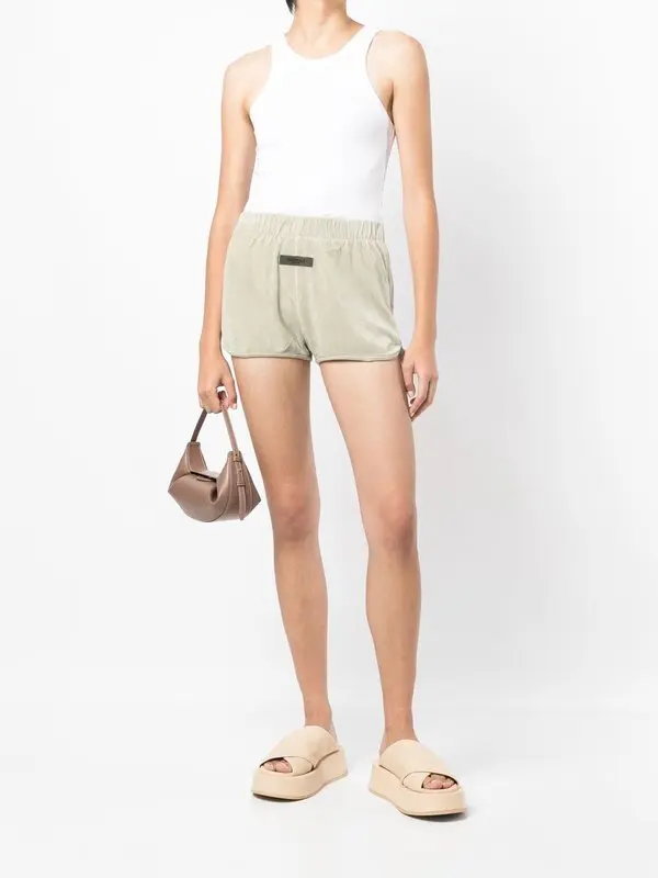 Fear Of God Logo-patch Velour Shorts