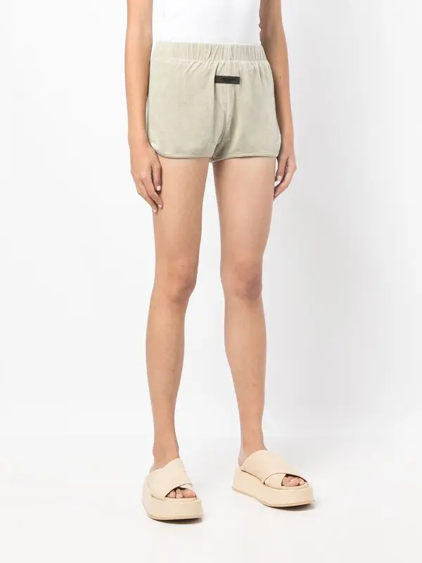 Fear Of God Logo-patch Velour Shorts