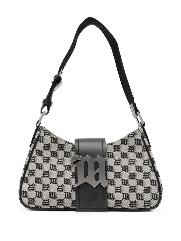 MISBHV Monogram Jacquard Shoulder Bag - Grey