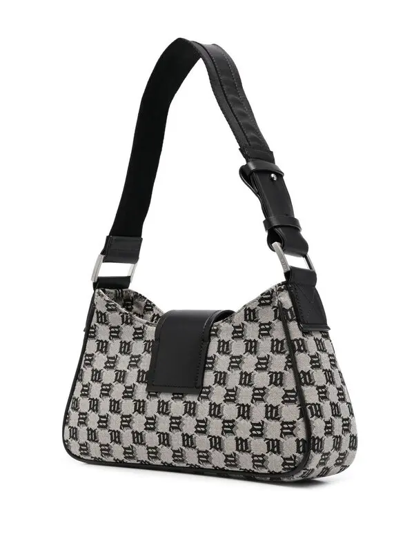 MISBHV Monogram Jacquard Shoulder Bag - Grey