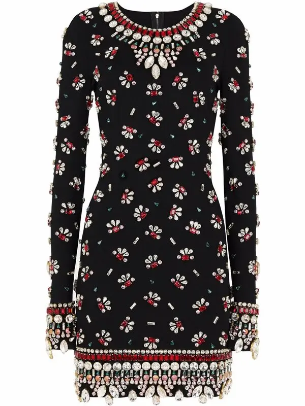 Dolce & Gabbana Embellished Long-sleeve Minidress