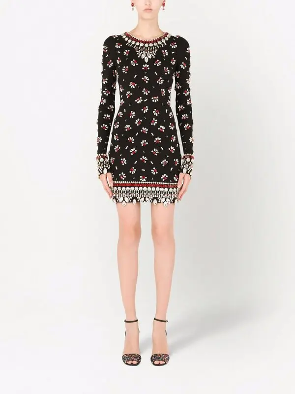 Dolce & Gabbana Embellished Long-sleeve Minidress