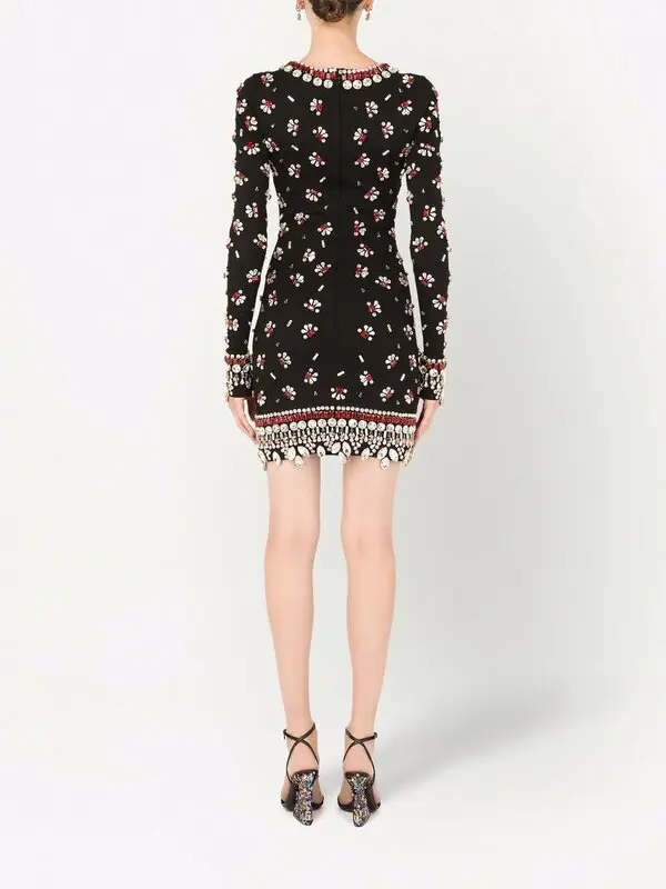 Dolce & Gabbana Embellished Long-sleeve Minidress