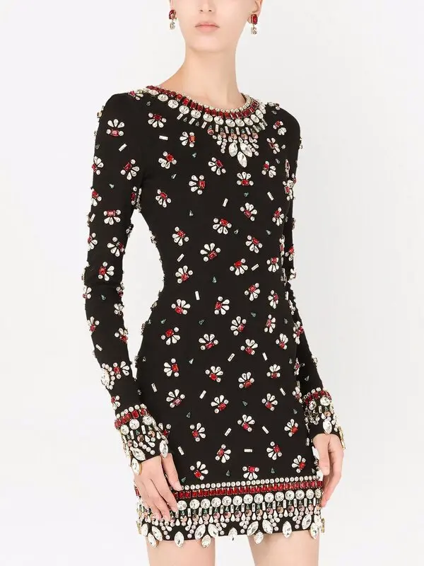 Dolce & Gabbana Embellished Long-sleeve Minidress