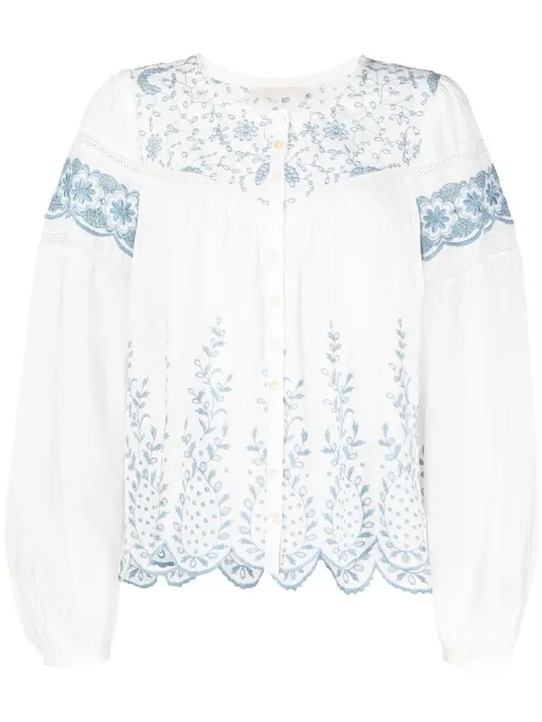 LoveShackFancy Embroidered Blouse