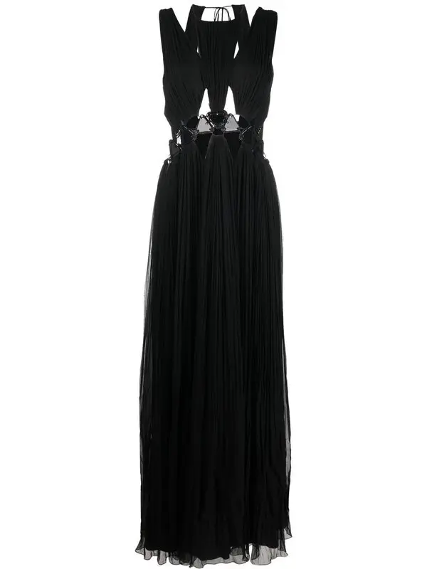 Alberta Ferretti Cut-out Halterneck Maxi Dress - Black