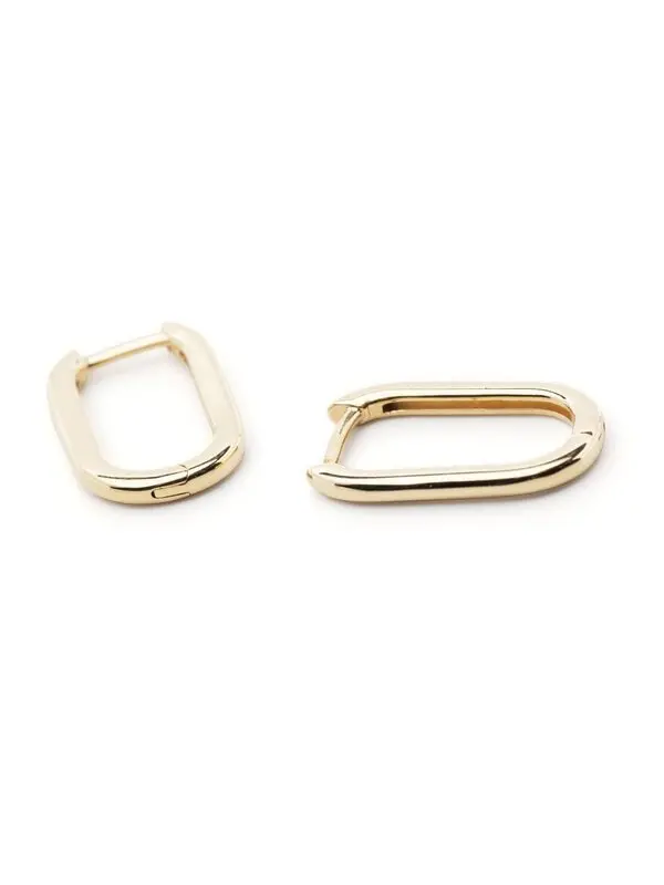 URSA 9kt Yellow Oval Hoop Earrings