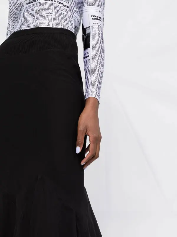 Rick Owens Train-detail Flared Silk Skirt