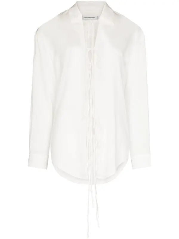 Christopher Esber Lace-detail Long-sleeved Shirt