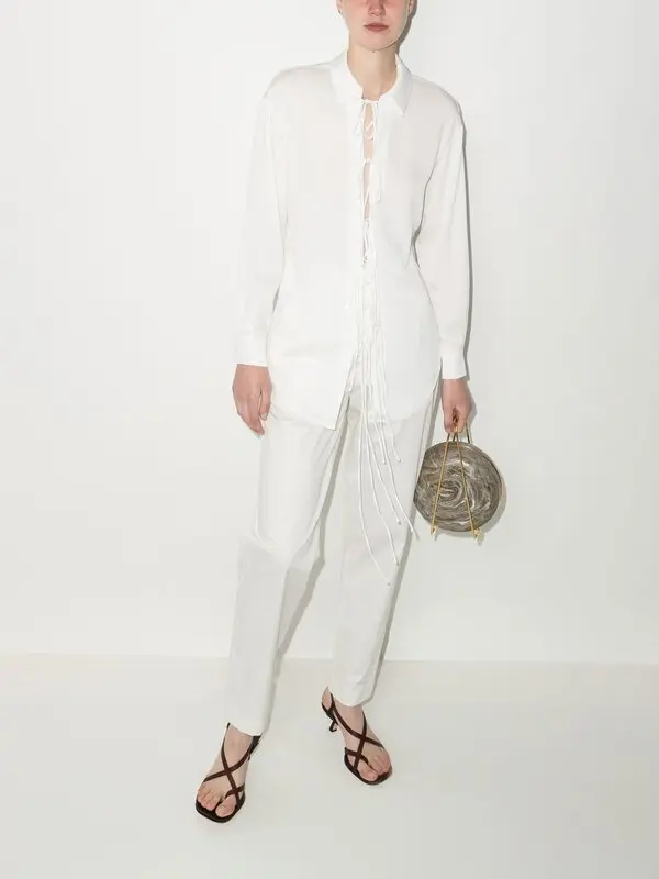 Christopher Esber Lace-detail Long-sleeved Shirt