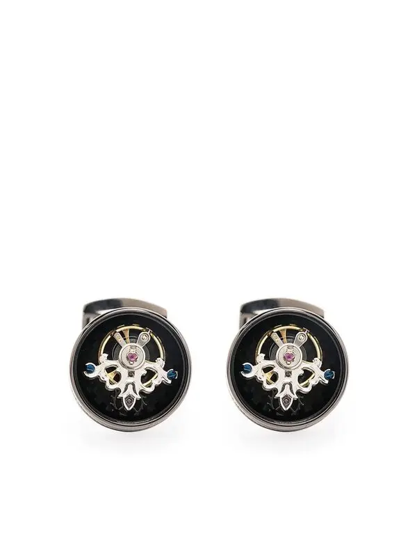 Tateossian Engine-effect Design Cufflinks - Black