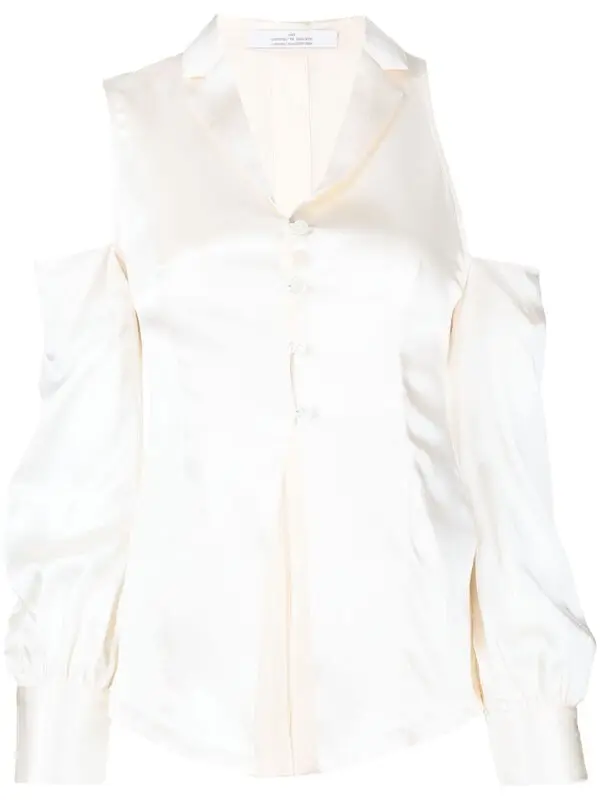 Rokh Cut-out Shoulder Blouse - White