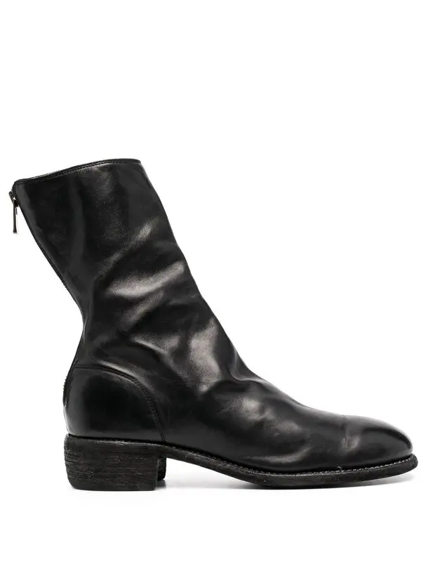 Guidi Zipped Mid-calf Leather Boots