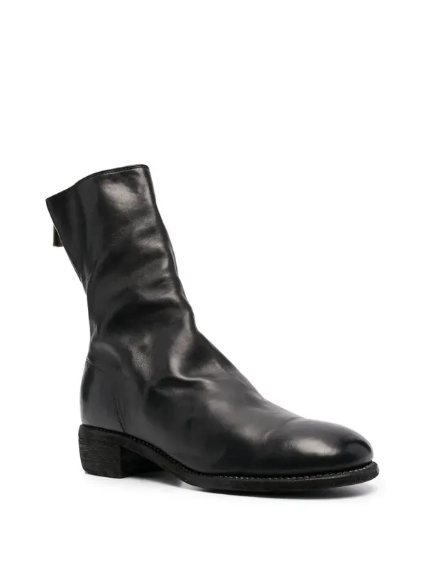 Guidi Zipped Mid-calf Leather Boots