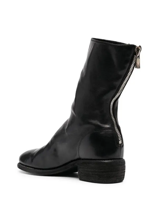 Guidi Zipped Mid-calf Leather Boots