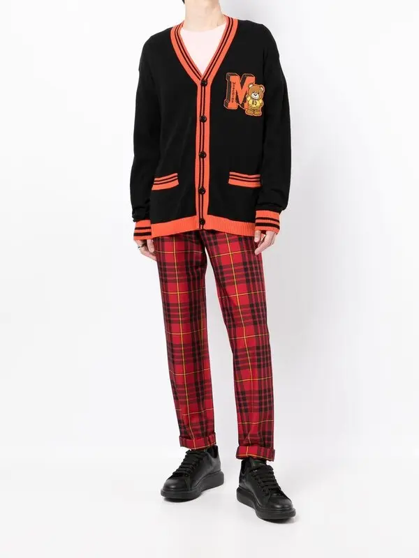 Moschino Embroidered Toy-bear Patch Cardigan