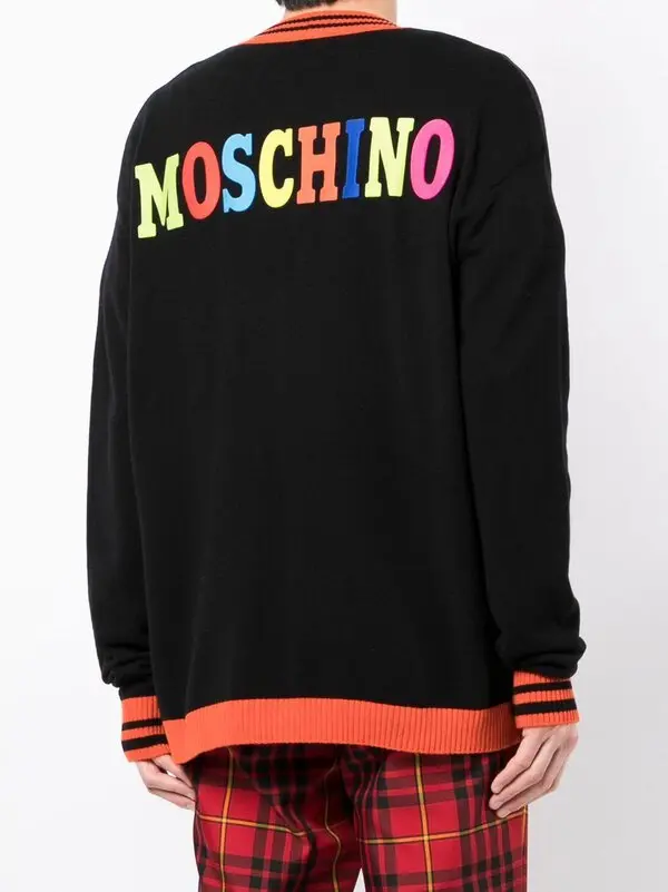 Moschino Embroidered Toy-bear Patch Cardigan