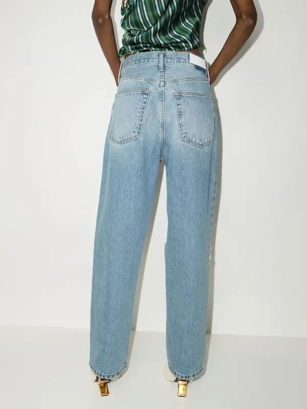 RE/DONE Ripped Straight-leg Jeans - Blue