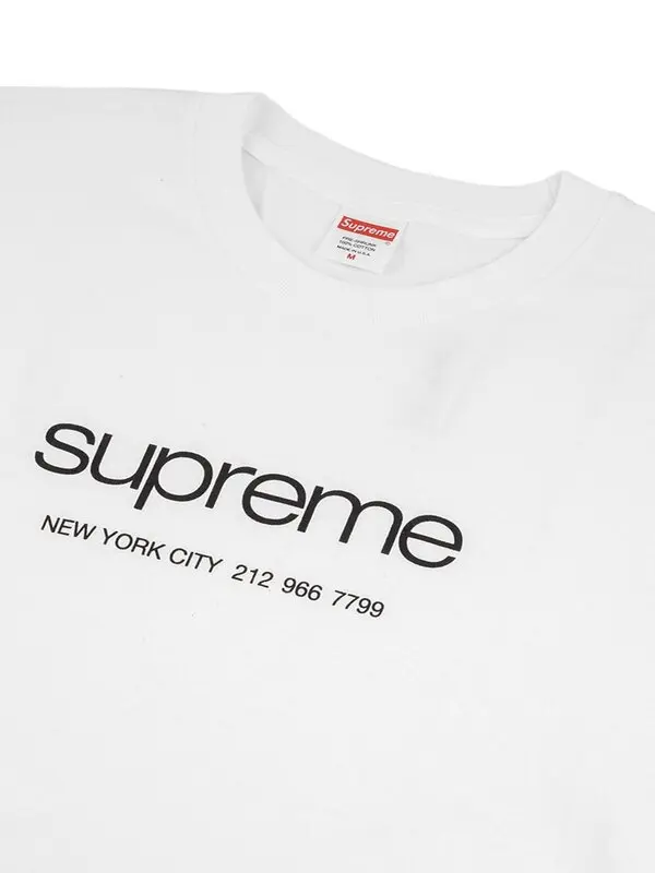 Supreme Logo-Print Shop T-Shirt Ss20 - White | Editorialist