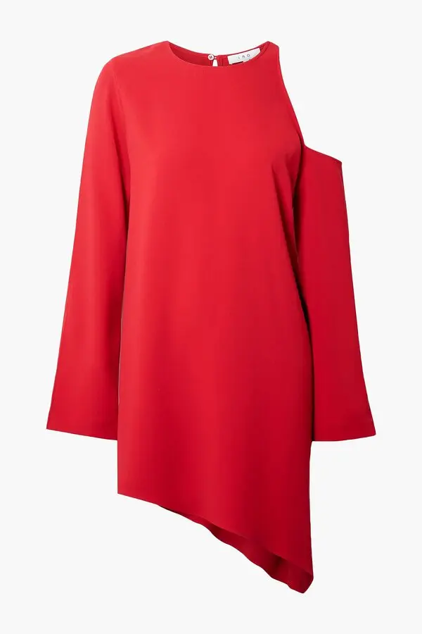 IRO PARIS Awati Asymmetric Cutout Crepe Mini Dress