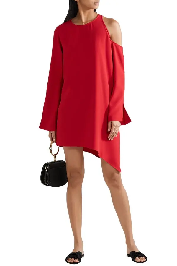 IRO PARIS Awati Asymmetric Cutout Crepe Mini Dress