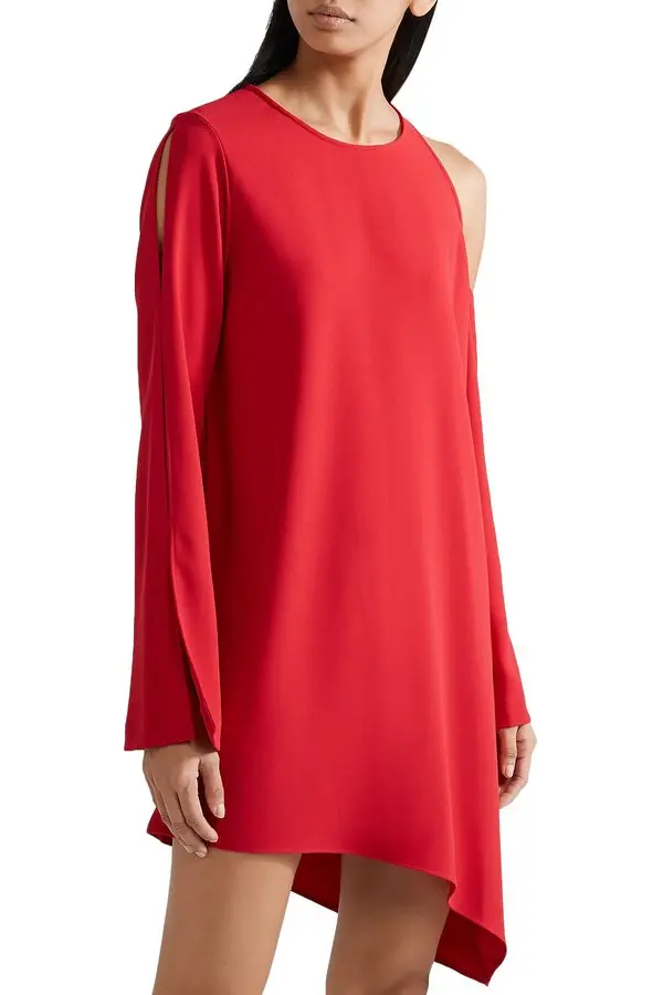IRO PARIS Awati Asymmetric Cutout Crepe Mini Dress