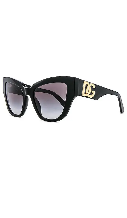 Dolce & Gabbana Rectangle Sunglasses - Black & Grey Gradient