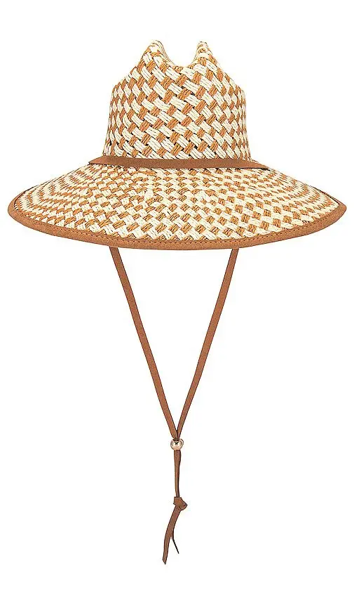 Lele Sadoughi Straw Checkered Hat In Tan