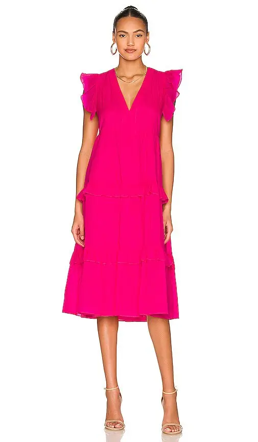 Amanda Uprichard Chamomile Dress In Fuchsia