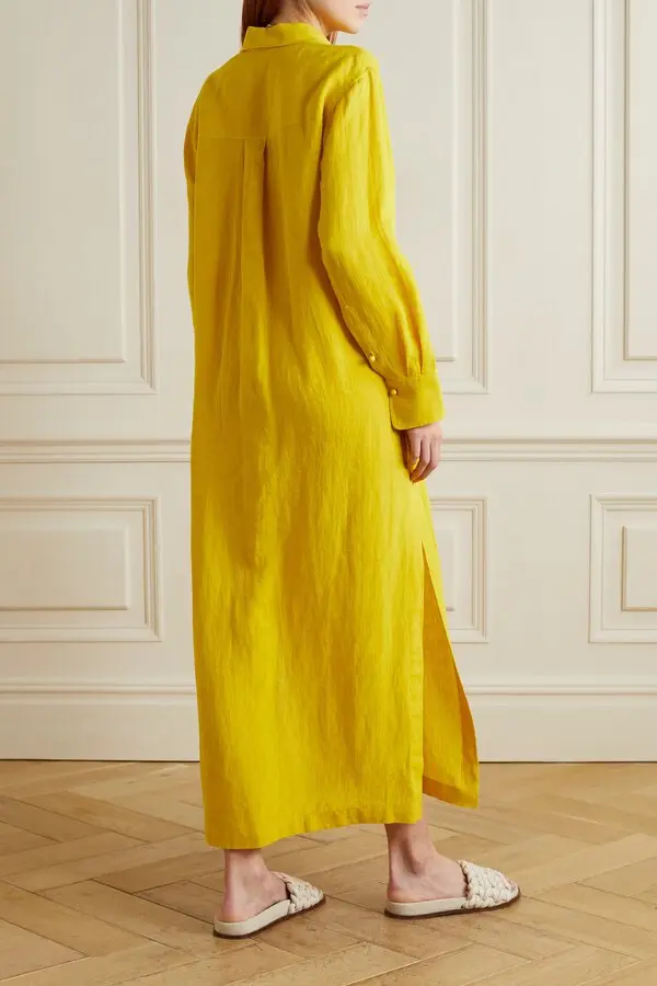 Chloé Linen Maxi Shirt Dress