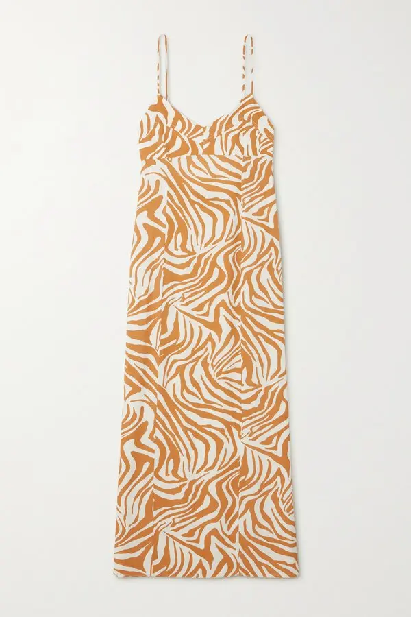 HAIGHT. Beca Zebra-print Maxi Dress - Neutrals