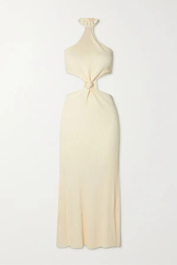 cult gaia backless dress Cult Gaia floral-embellished Backless Mini Dress | Neutrals