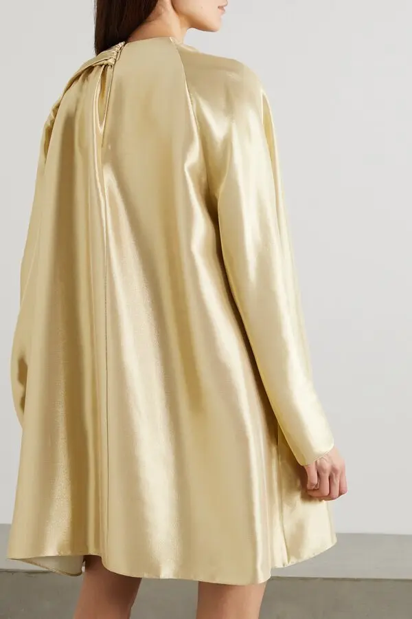 slim fit dress slacks Evaleight Knit Dress in Gold main image 1