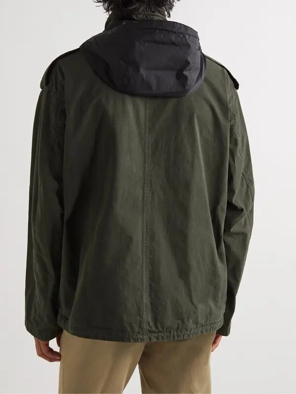 Aspesi Garment-dyed Cotton Hooded Jacket - Green