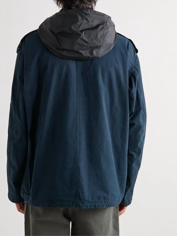 Aspesi Garment-dyed Cotton Hooded Jacket - Blue