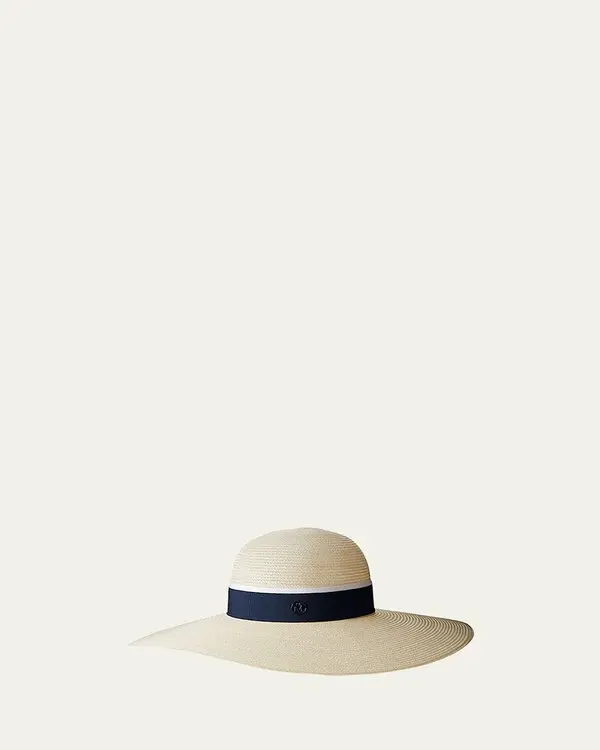 MAISON MICHEL Brim Straw Hat - Beige
