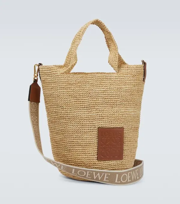 Loewe Slit Mini Raffia Tote