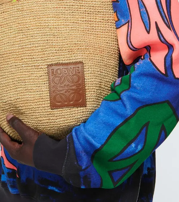 Loewe Slit Mini Raffia Tote